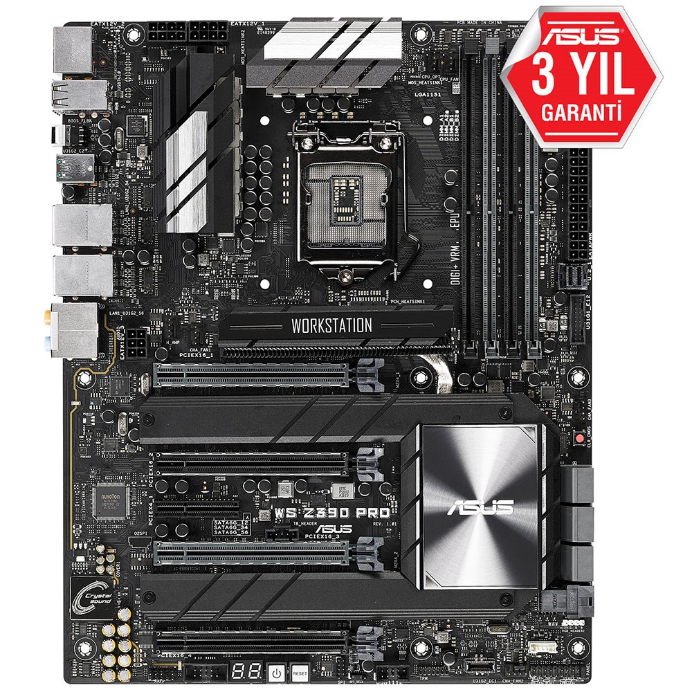 Asus WS Z390 PRO Çift M.2 U2 HDMI DP Lga1151 ATX