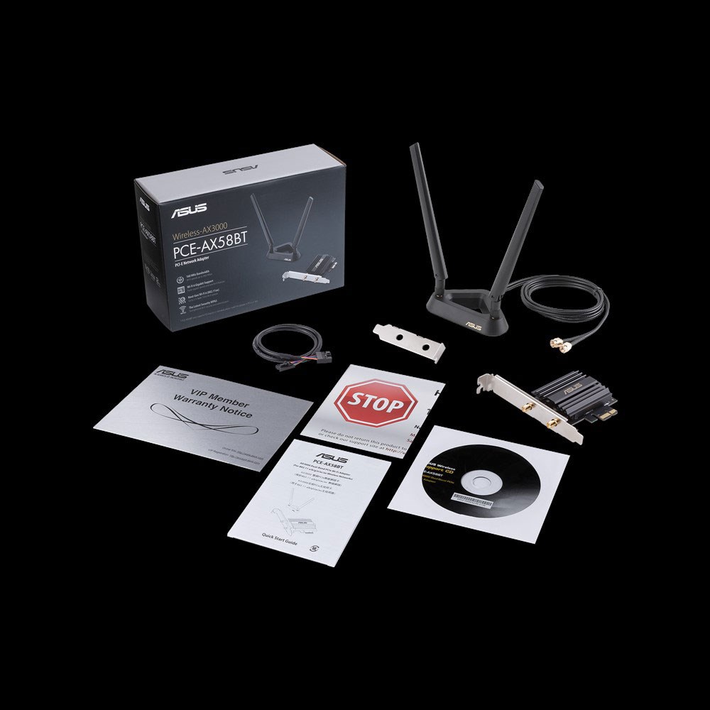 Asus PCE-AX58BT AX3000 Dual Band PCI-E WiFi 6 (802.11ax) Bluetooth 5.0 ...