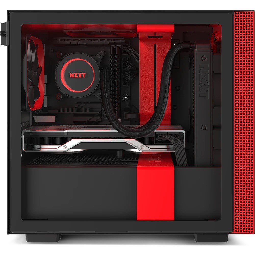 NZXT H210i CA-H210I-BR USB 3.1 Temperli Cam Mat Siyah/Kırmızı Mini-ITX ...