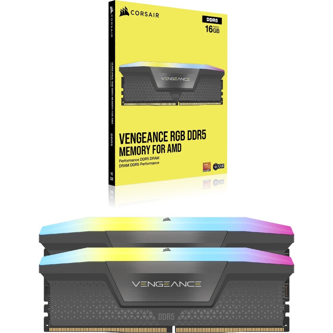 CORSAIR CMH32GX5M2B6400Z32 VENGEANCE RGB DDR5 32GB (2 x 16GB) DDR5 6400 ...