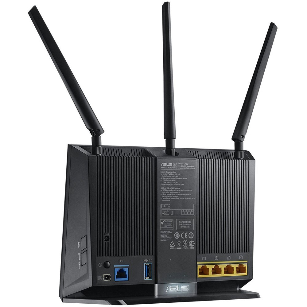 Asus DSL-AC68U Çift Bant Kablosuz-AC1900 1900Mbps 4 Port Gigabit ADSL ...
