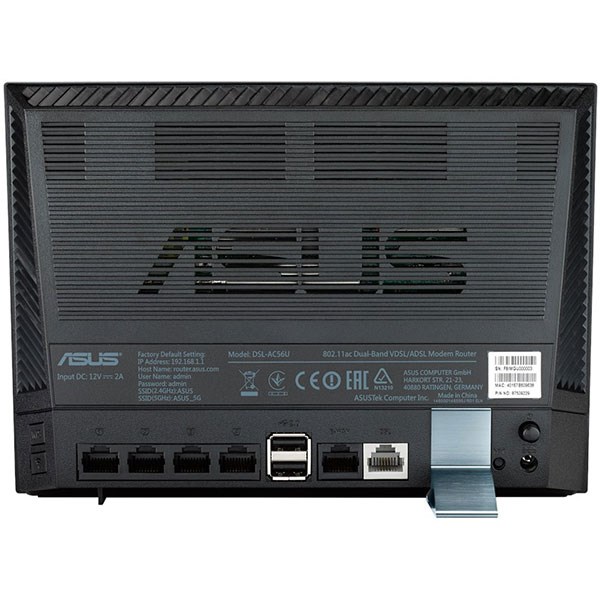Asus DSL-AC56U 802.11ac Çift Bant ADSL2+ VDSL2 Fiber Modem Router