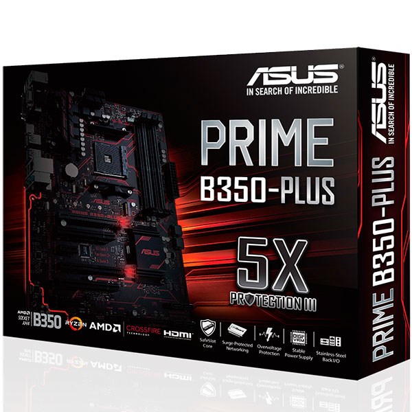 Asus PRIME B350-PLUS DDR4 M.2 HDMI DVI LED 16x AM4 ATX