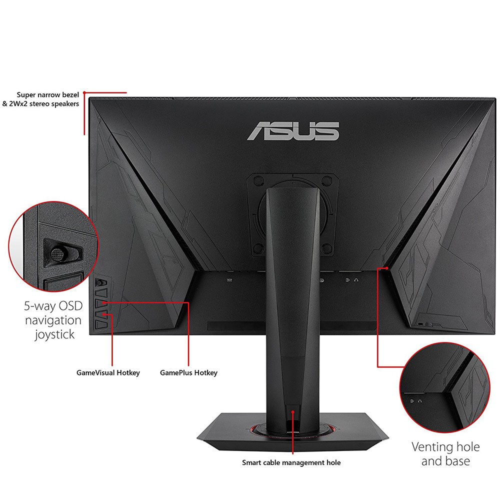 Asus VG278Q 27 1ms 144Hz Full HD 144Hz DVI HDMI DP FreeSync G-SYNC ...